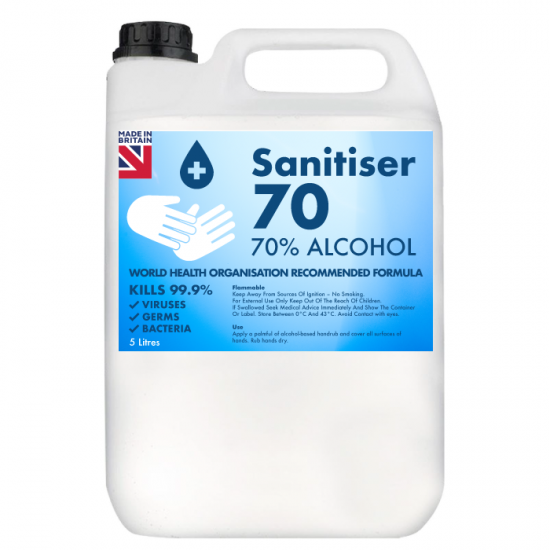 Sanitiser 70 – 5 litres – Sanitiser 70 | 70% Alcohol Hand Sanitiser ...